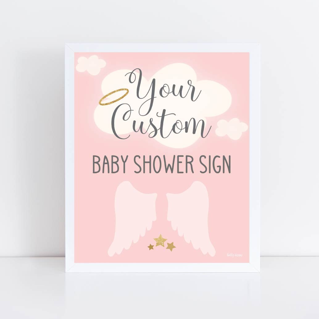 Angel Girl Baby Shower Custom Sign Template - Design Your Own Sign ...