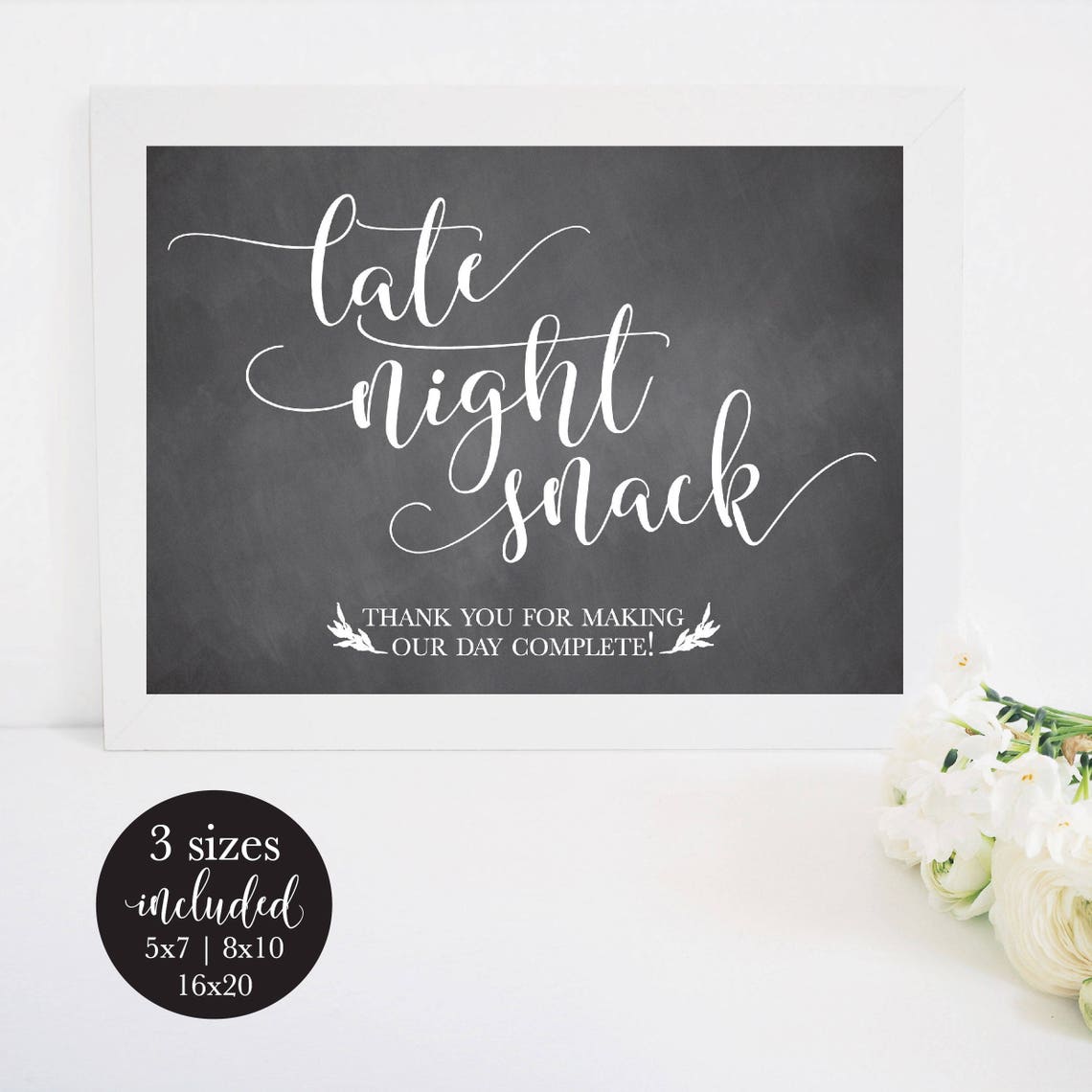 Chalkboard Late Night Snacks Printable Wedding Party Sign - Etsy