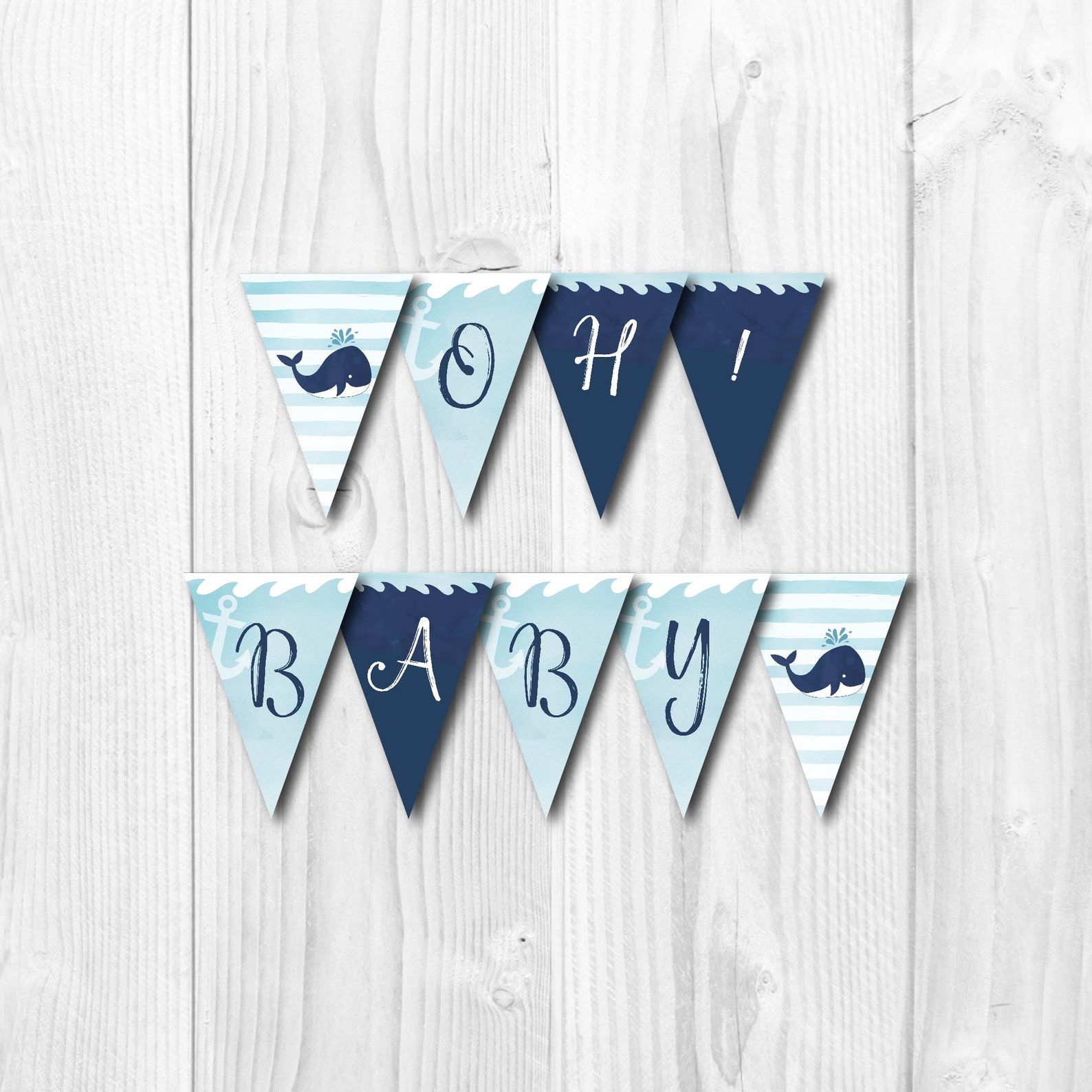 Whale Baby Shower Banner Template Baby Shower Banner Custom - Etsy