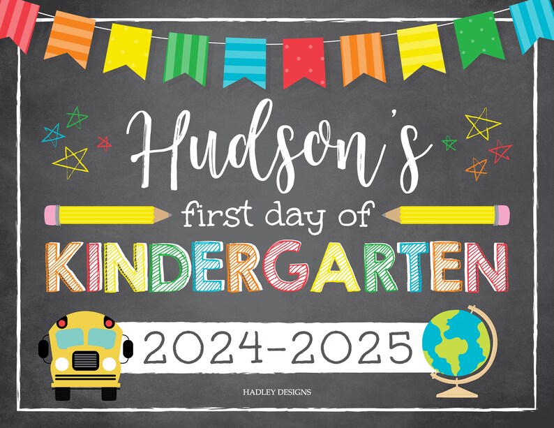 Back to School Printable, Back to School Chalk Board, First Day of ...
