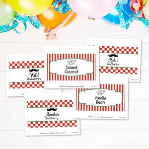 Pizza Party Flavor Labels Template Ice Cream Flavor Labels - Etsy