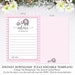 Pink Chevron and Chalk Elephant Baby Shower Advice Cards, Words of ...