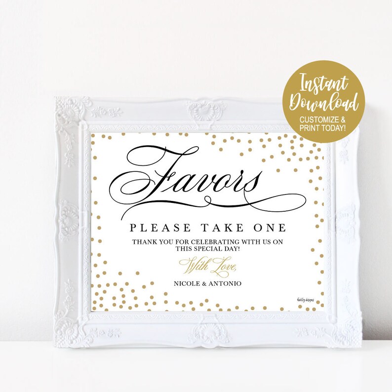 Favor Sign Template Printable Favor Sign Custom Favor Sign - Etsy