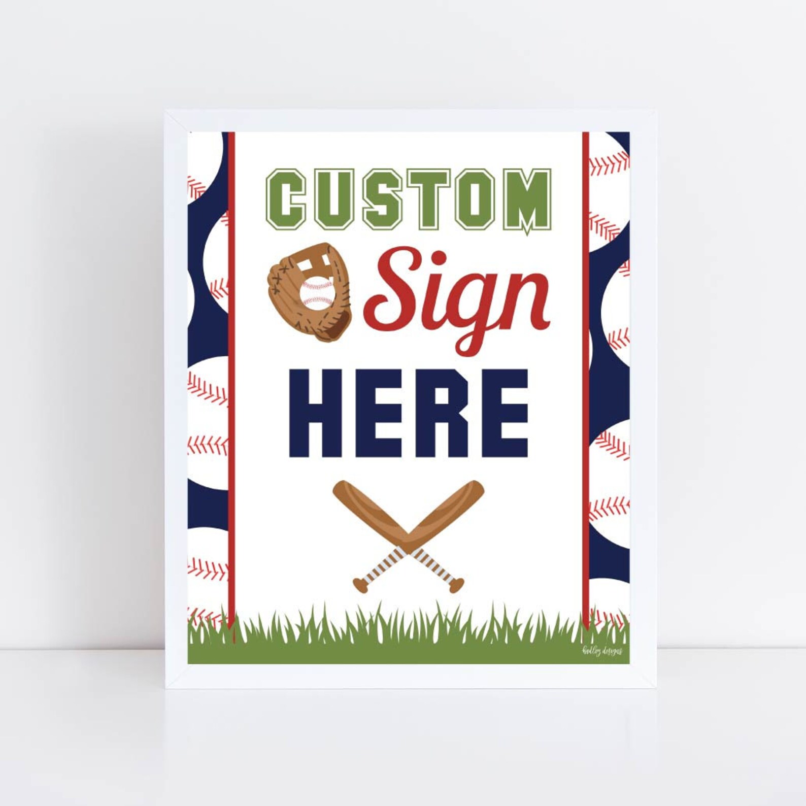 Baseball Baby Shower Custom Sign Template - Design Your Own Sign ...