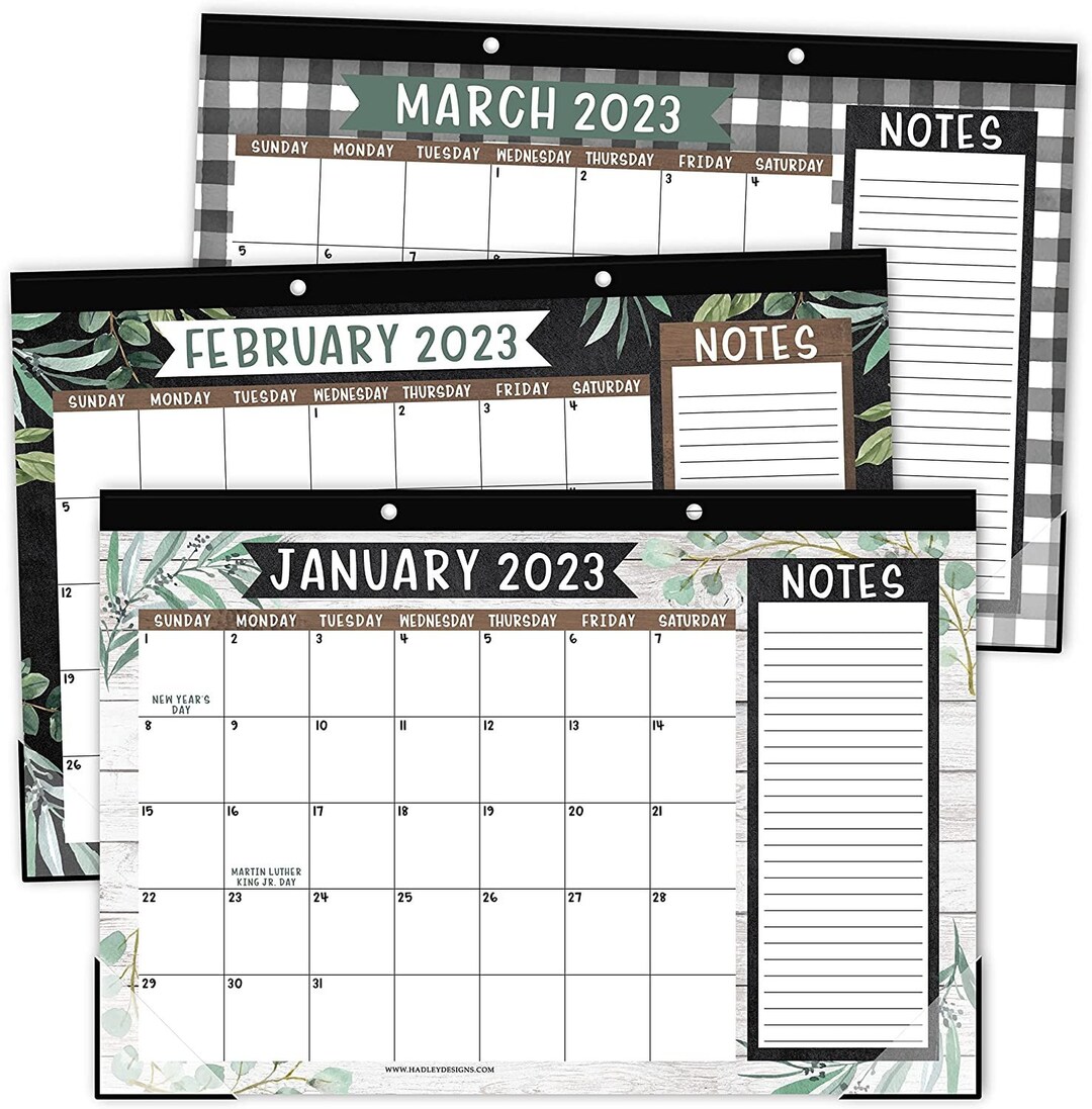 Farmhouse Large Desk Calendar 2023-2024 Calendar Desk Pad 18 Month ...