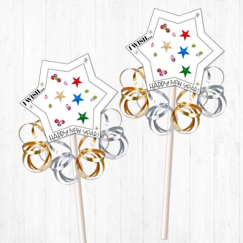 New Years Eve Party Wishing Wand Template - New Year Wishes, Kids New ...