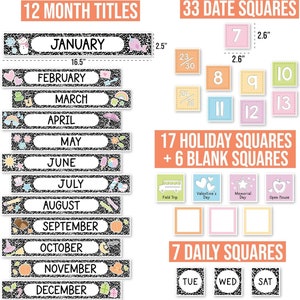 Colorful Classroom Calendar Set Bulletin Board - Bulletin Board ...