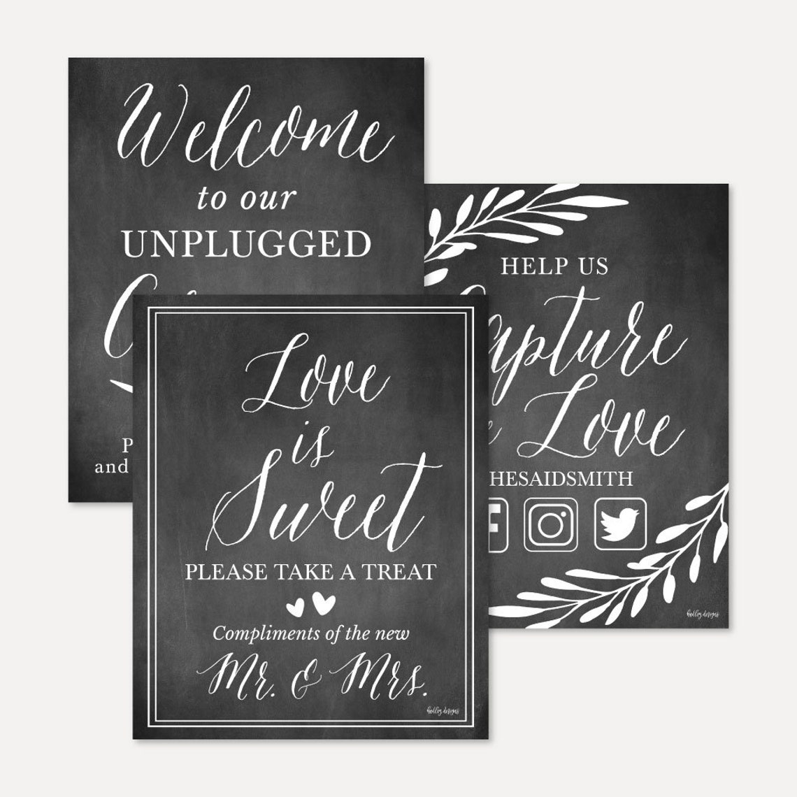 Wedding Signs Printable Bundle Printable Wedding Sign - Etsy