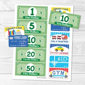 Printable Wallet for Kids, Pretend Play Printables, Pretend Play Set ...