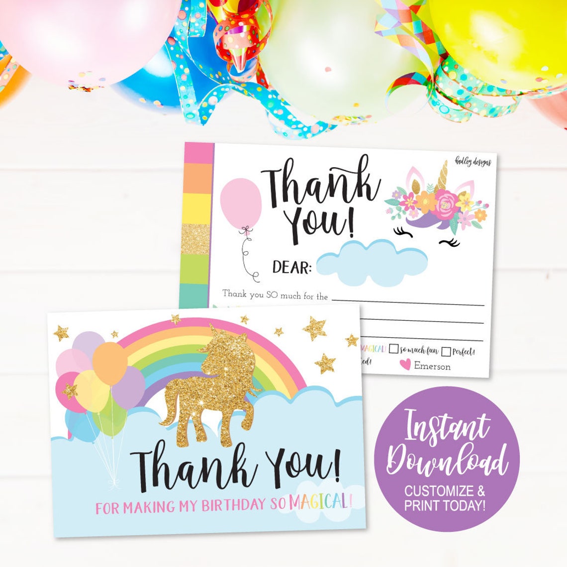 DIY Thank You Card Template Thank You Note Personalized - Etsy