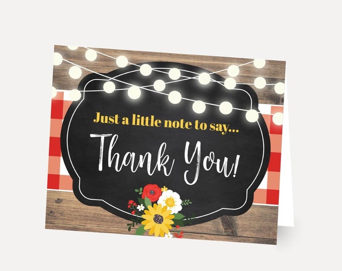 BBQ Baby Shower Thank You Card Template DIY Thank You Card - Etsy
