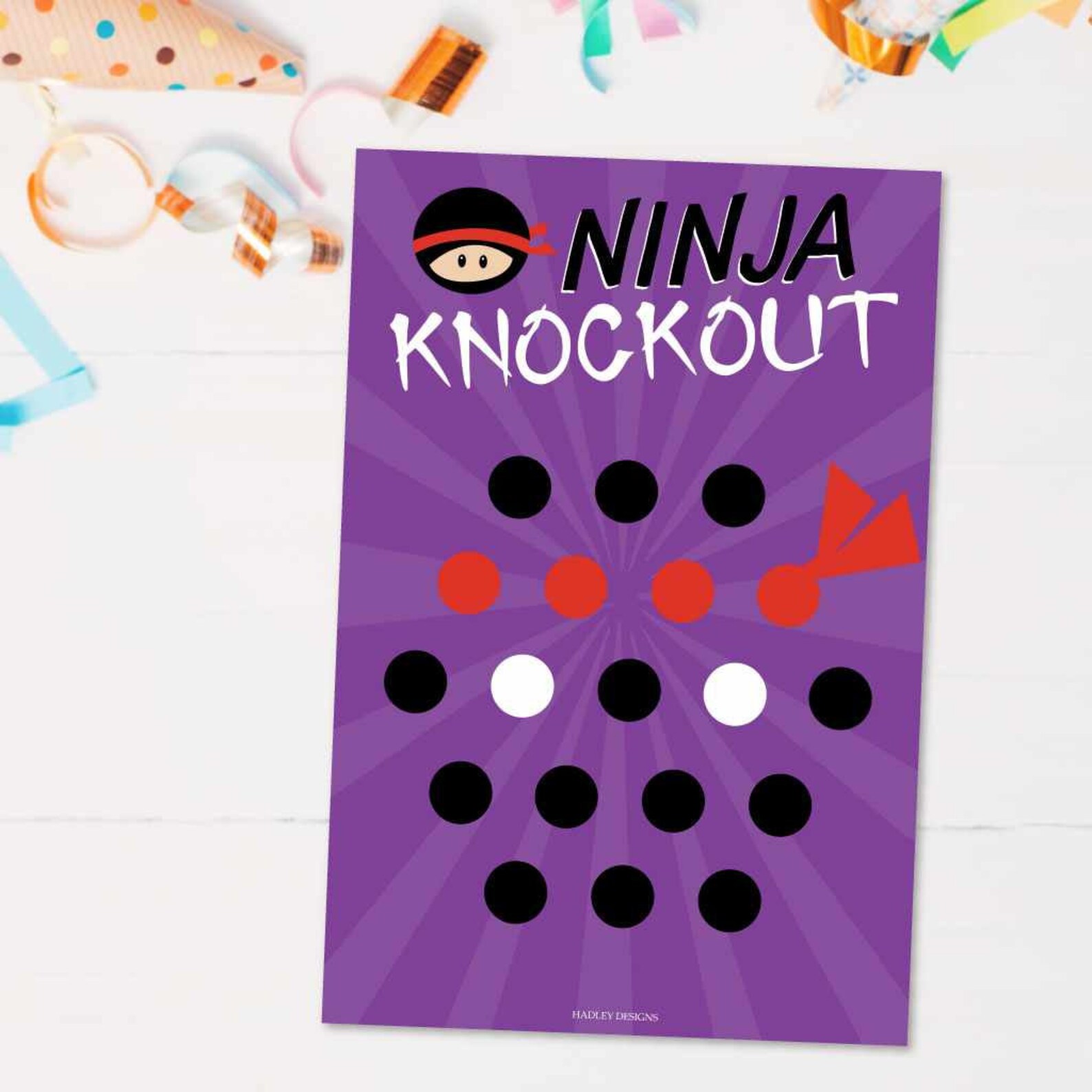 Ninja Kids Party Knockout Template - Kids Party Games, Kids Birthday ...