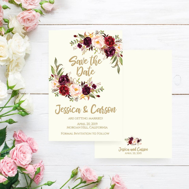 Printable Save the Date Wedding Invitations Save the Dates | Etsy