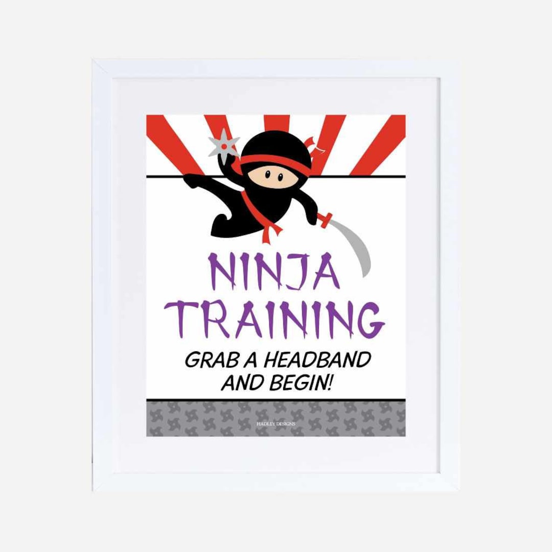 Ninja Kids Party Birthday Sign Template Printable Birthday - Etsy