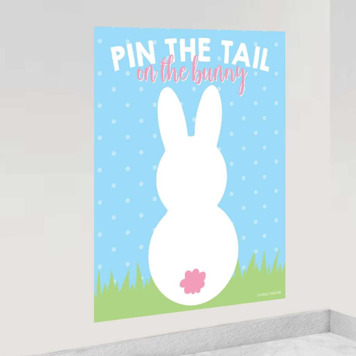 Easter Pin the Tail on the Bunny Game Template - Pin the Tail on the ...