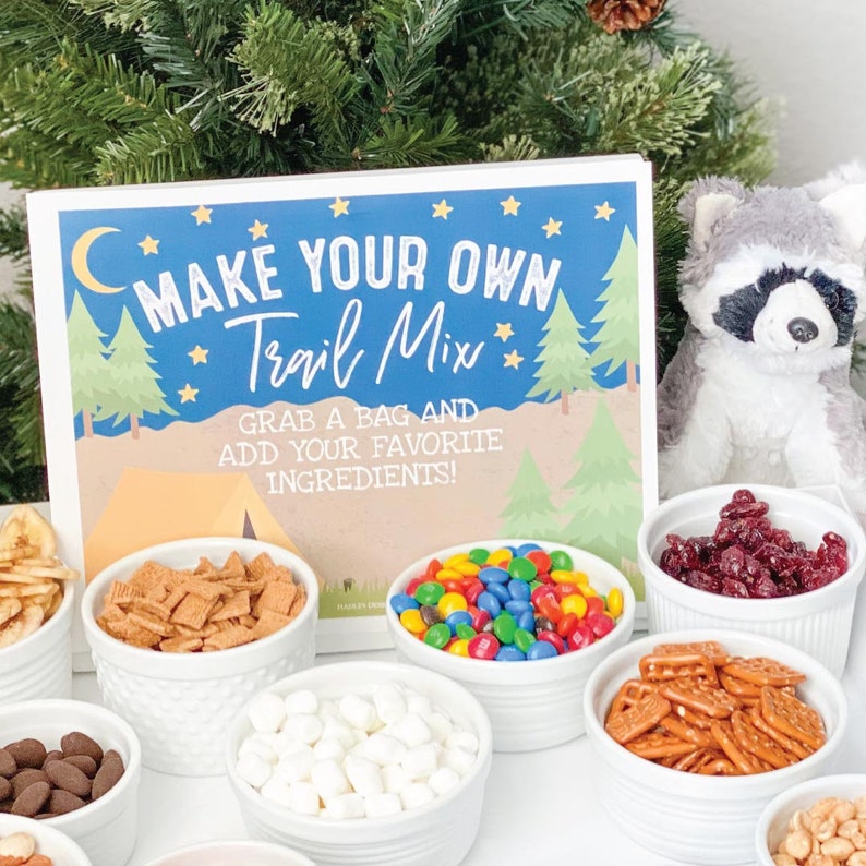 Camping Trail Mix Sign Printable Make Your Own Trail Mix - Etsy