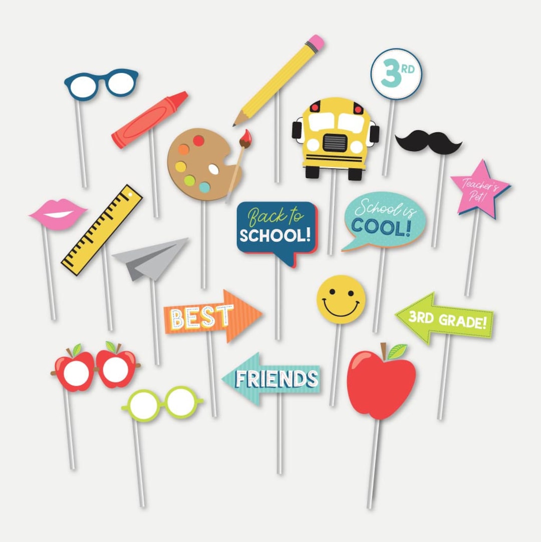 Back to School Photo Prop Templates - School Photo Booth Props, Kid ...