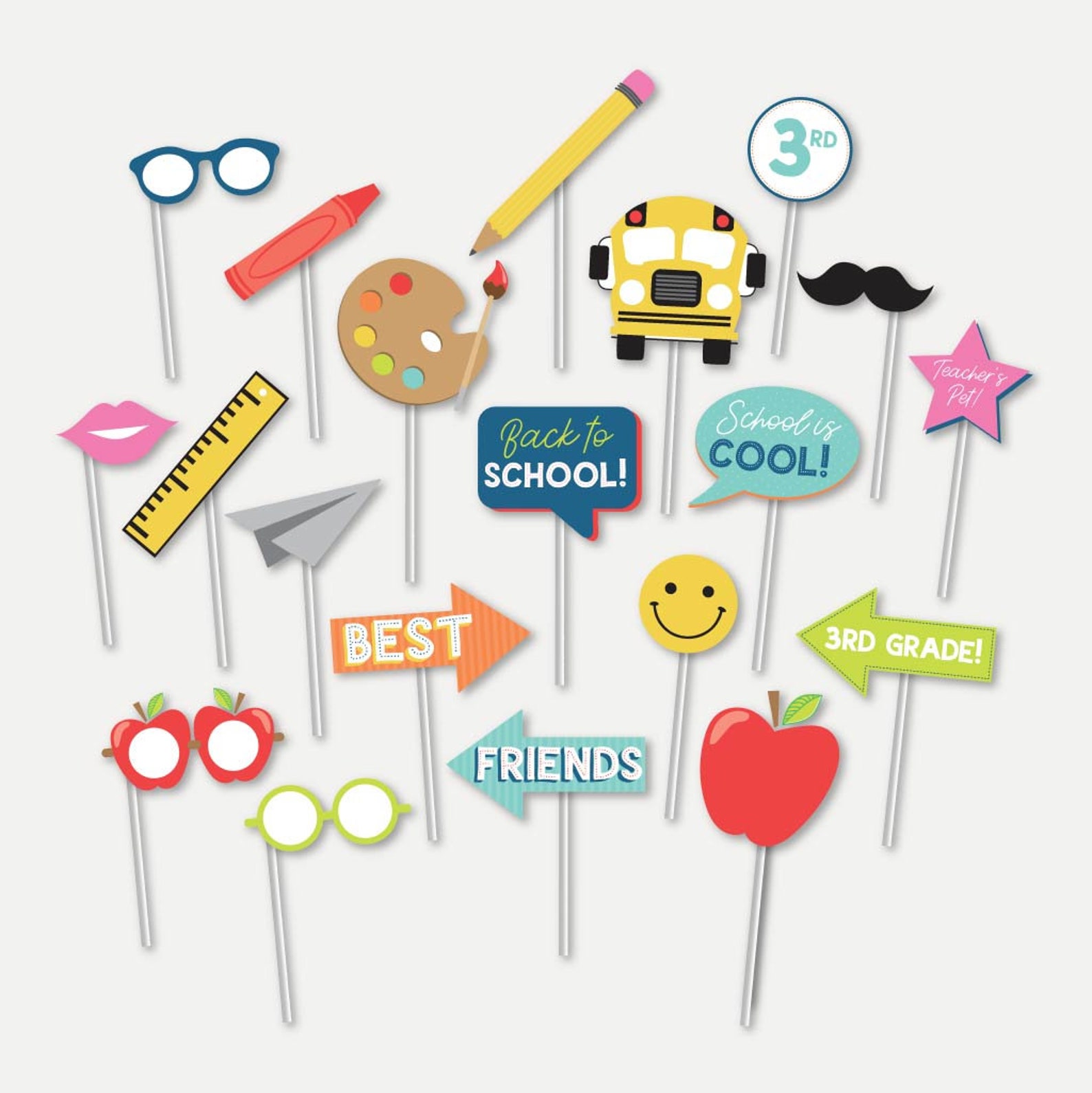 Back to School Photo Prop Templates School Photo Booth - Etsy