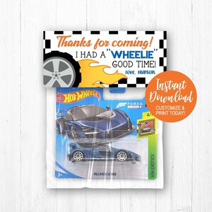 Race Car Party Favor Tags, Editable Party Favor Labels, Party Favour ...