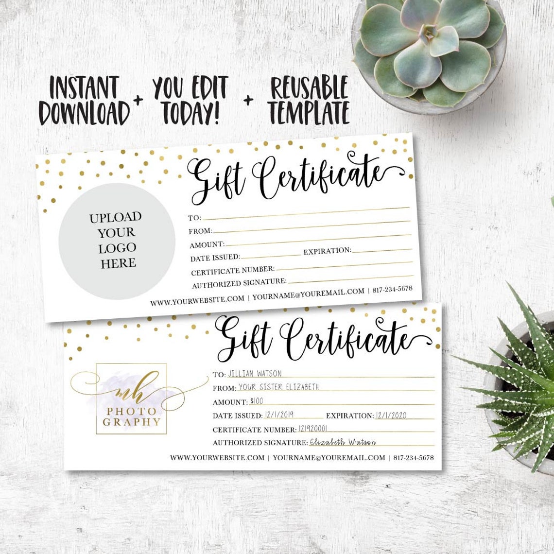 Editable Custom Gift Certificate A Gift for You Template | Etsy
