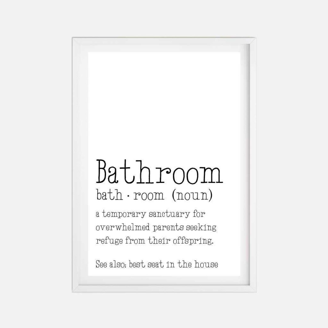 Bathroom Definition Wall Art Template Bathroom Definition - Etsy
