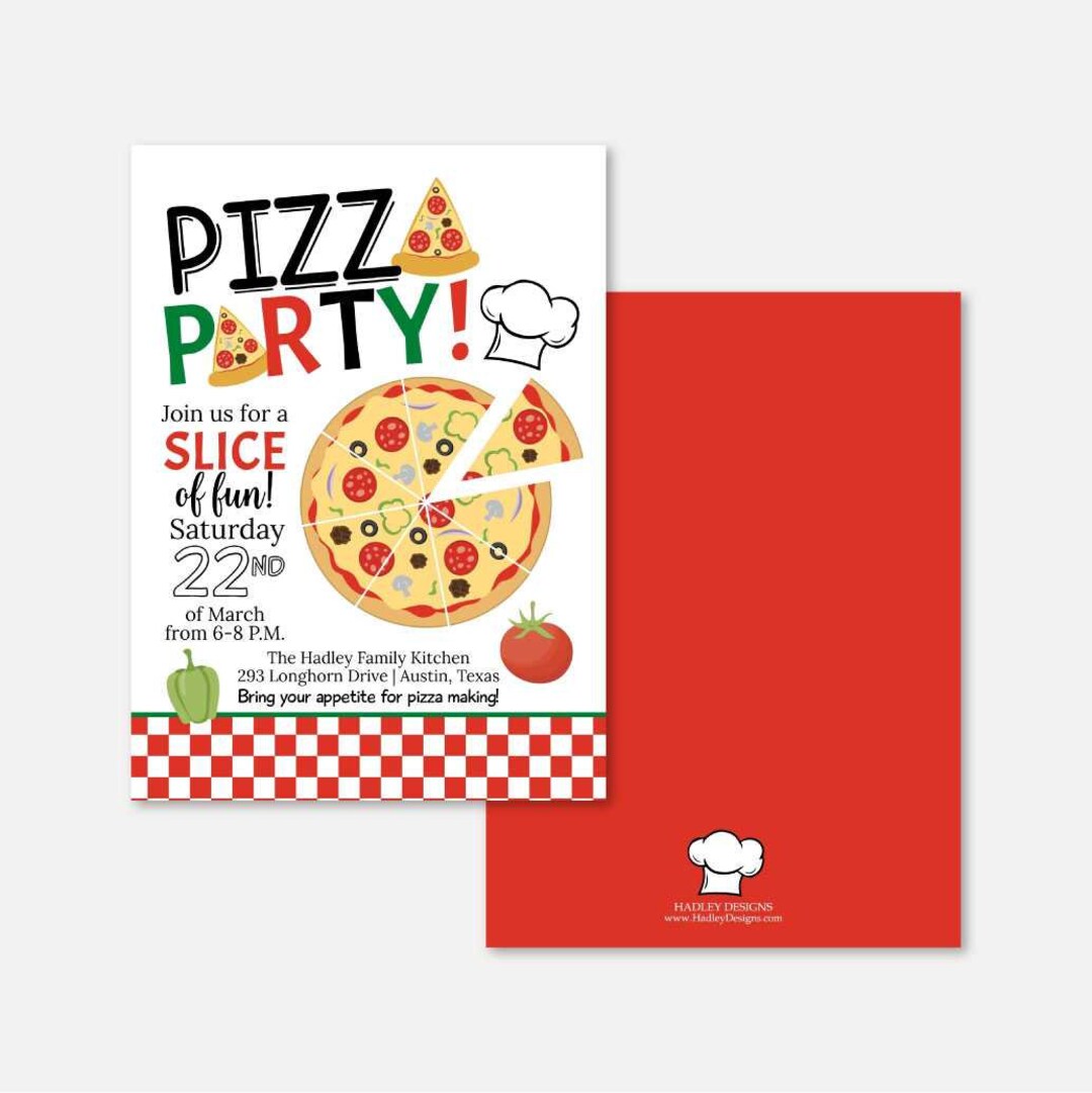 Pizza Party Invitation Template Pizza Invitation Pizza - Etsy