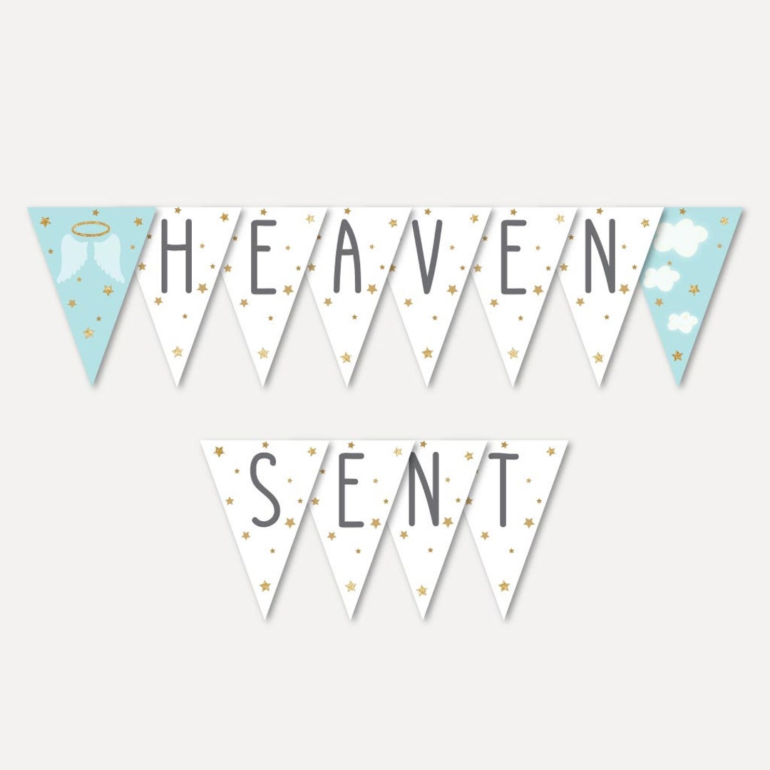 Angel Boy Baby Shower Banner Template - Baby Shower Banner Custom ...