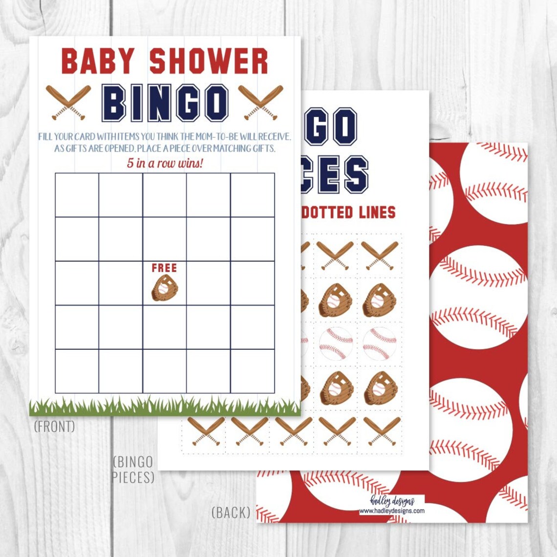 Baseball Baby Shower Bingo Game Template Bingo Baby Shower - Etsy