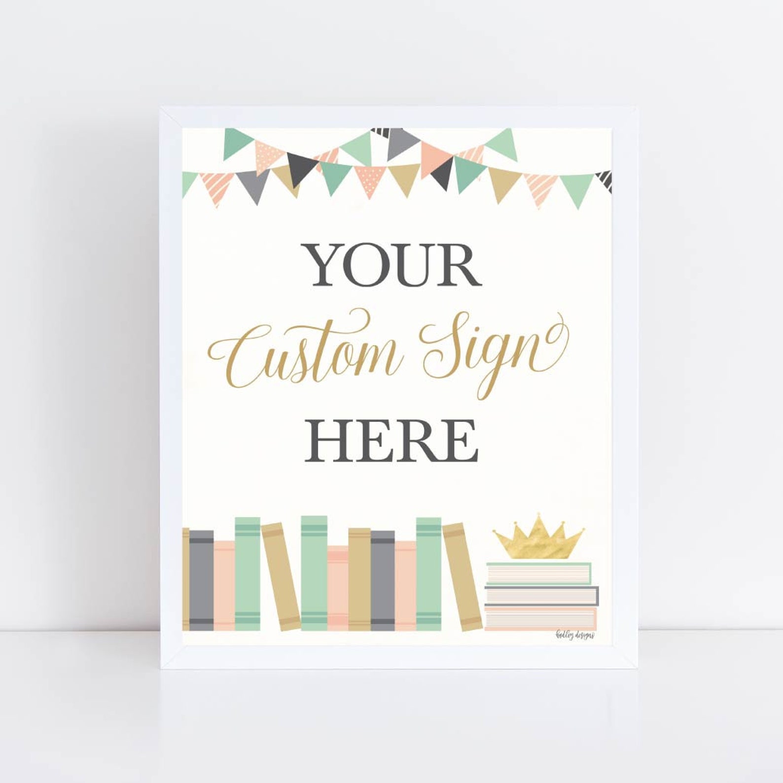 Book Themed Baby Shower Custom Sign Template Design Your Own | Etsy
