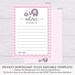 Pink Chevron and Chalk Elephant Baby Shower Advice Cards, Words of ...