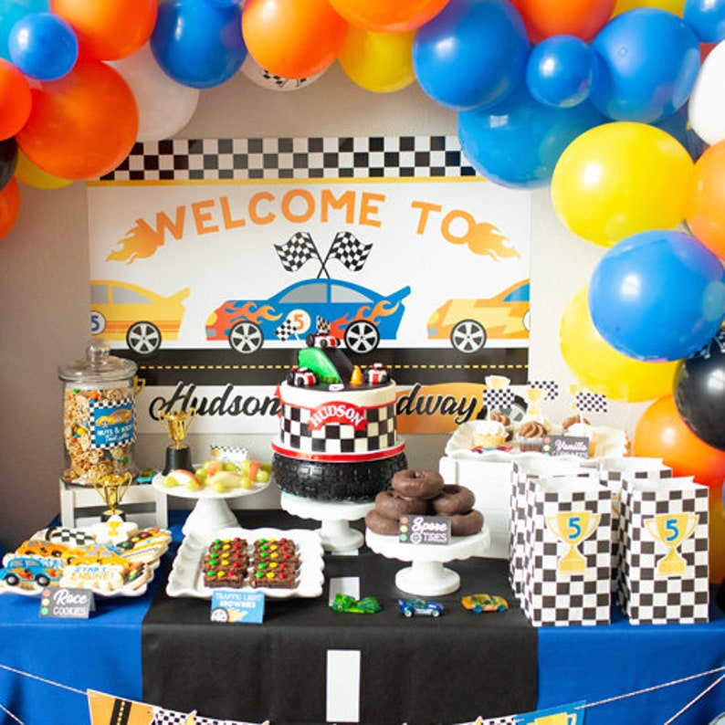 Race Car Welcome Sign Printable Cars Birthday Party Welcome | Etsy