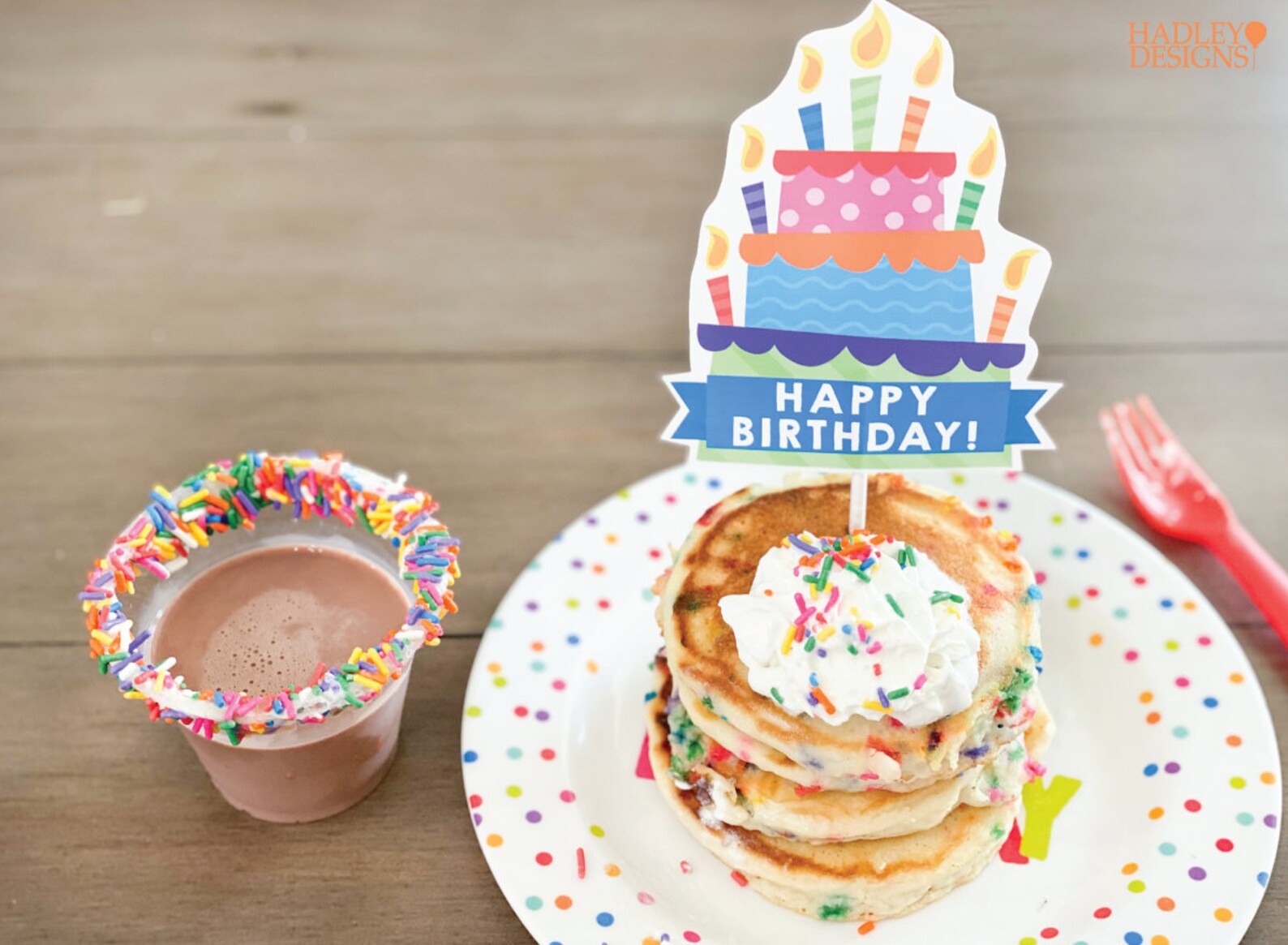 Printable Birthday Cake Topper Colorful Cake Decoration | Etsy