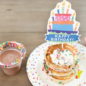Printable Birthday Cake Topper, Colorful Cake Decoration, Custom Bday ...