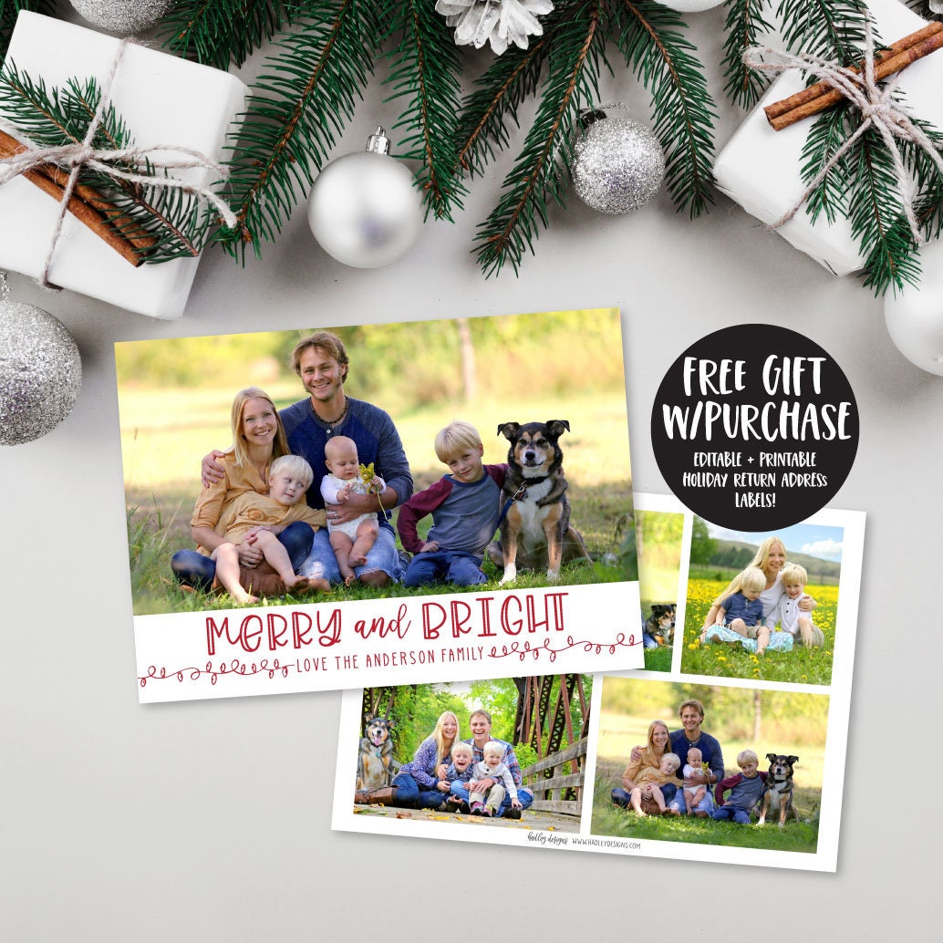 Editable Christmas Card Photo Card Template Photo Christmas | Etsy