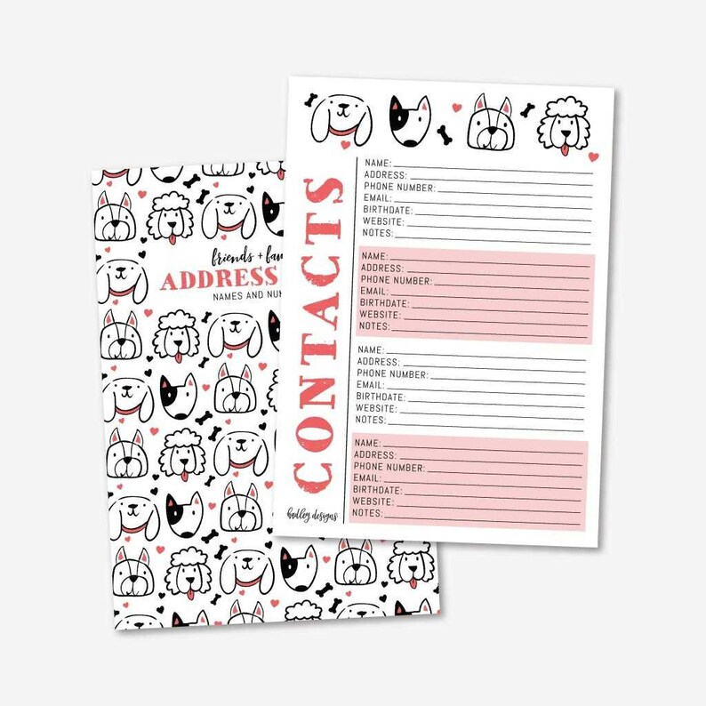 Printable Contact Information Card Printable A5 Planner - Etsy