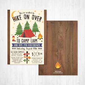 Camping Kids Party Invitation Template - Kids Birthday Invites, Invites ...
