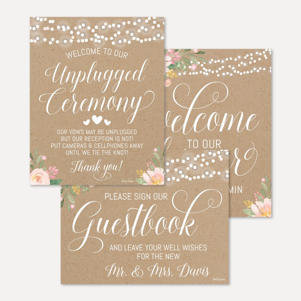 Wedding Signs Printable Bundle Printable Wedding Sign | Etsy