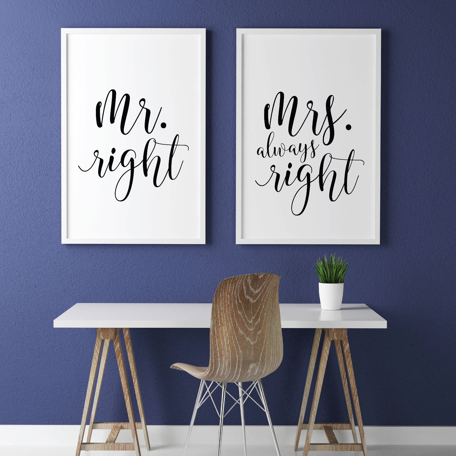 Mr. Right and Mrs. Always Right Printable Sign Set Home Decor | Etsy