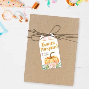 Fall Pumpkin Kids Party Thank You Favor Tags Template - Etsy