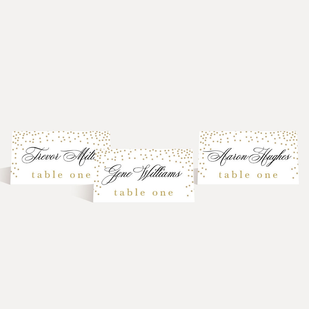 Elegant New Years Eve Wedding Place Cards Template -hadley Designs ...
