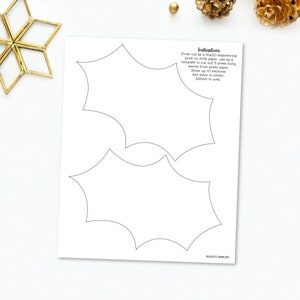 Christmas Holly Leaf Outline Template - Holly Leaf Stencil, Holly Leaf ...