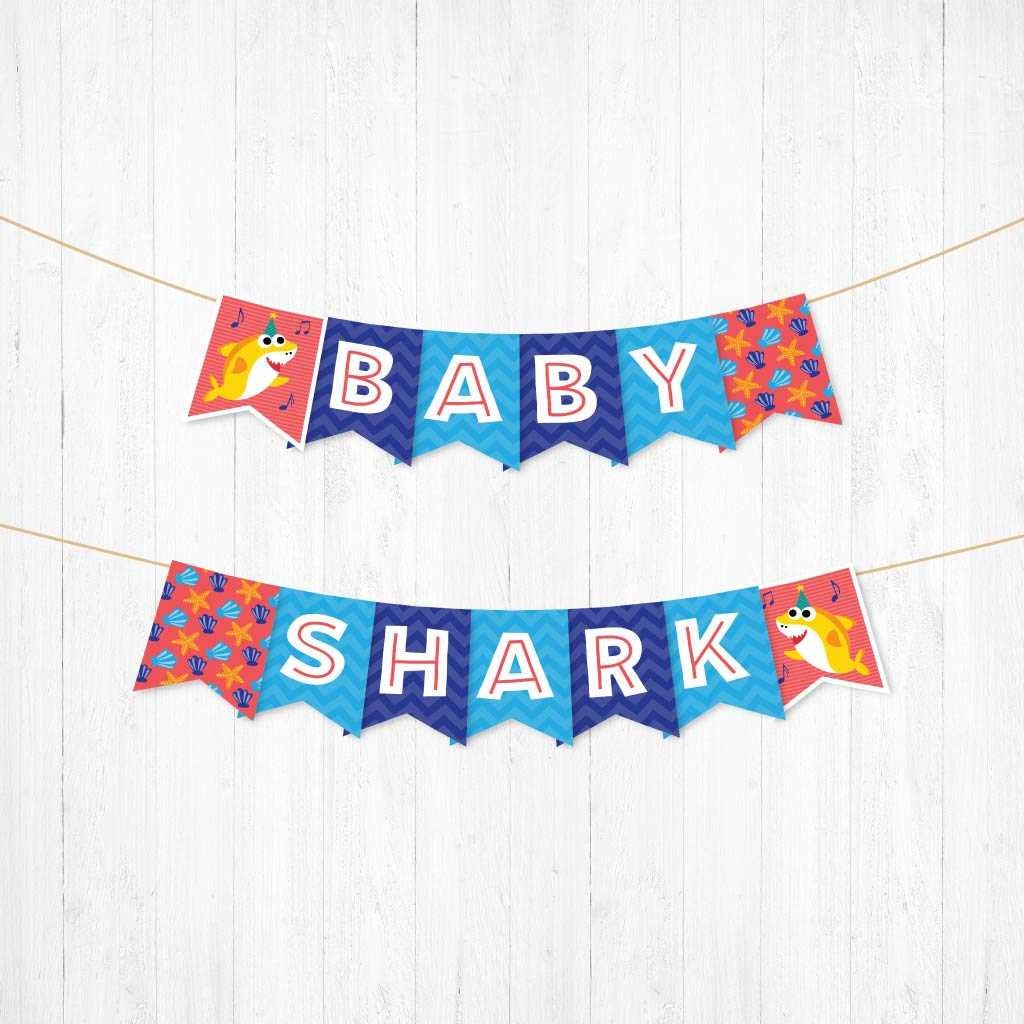 Baby Shark Kids Party Banner Template Baby Shark Banner - Etsy