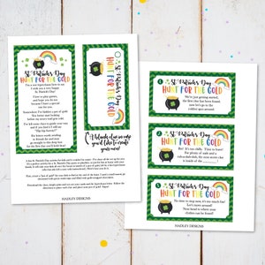 St. Patrick's Day Scavenger Hunt Template - Scavenger Hunt Party Favor ...