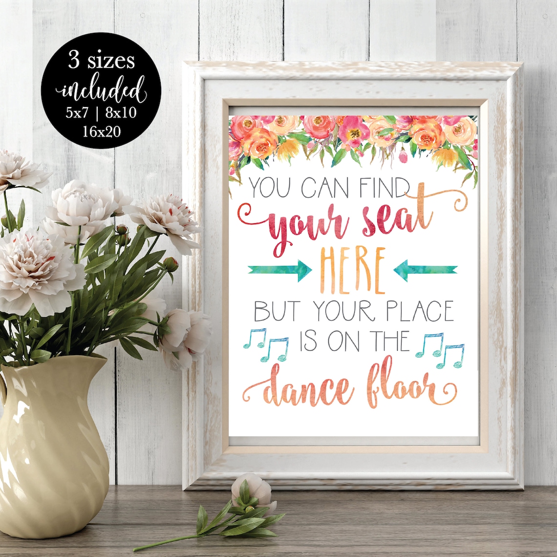 Printable Wedding Dance Floor Sign, Reception Guest Dancing Sign ...