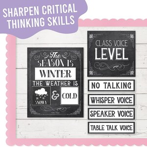 Black and White Classroom Calendar Set Bulletin Board Sets for Teachers ...