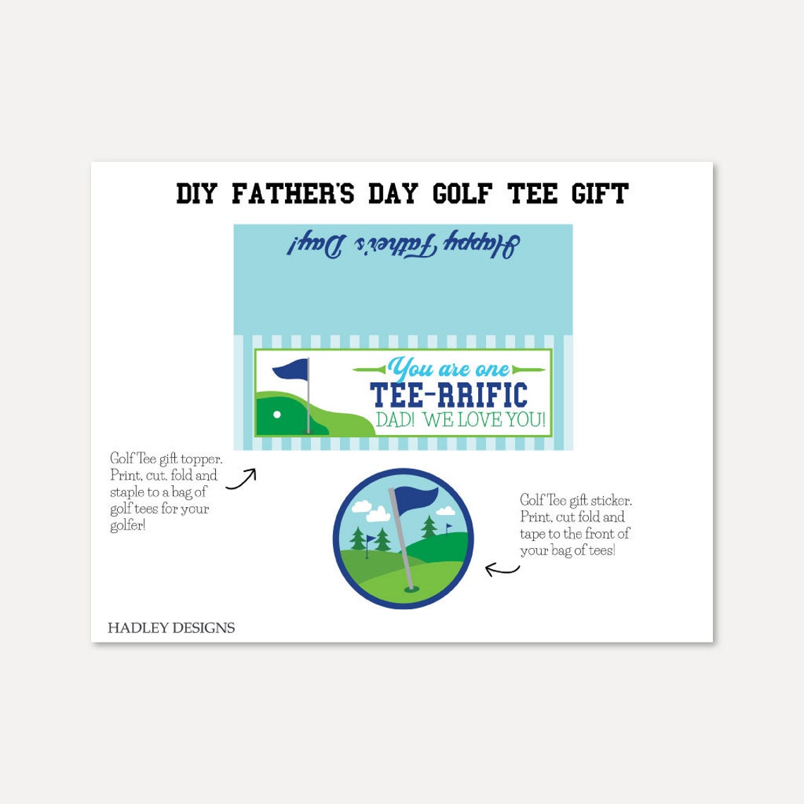 Printable Fathers Day Golf Gift Tags Template, Tee-rific Golf Tee Ideas ...