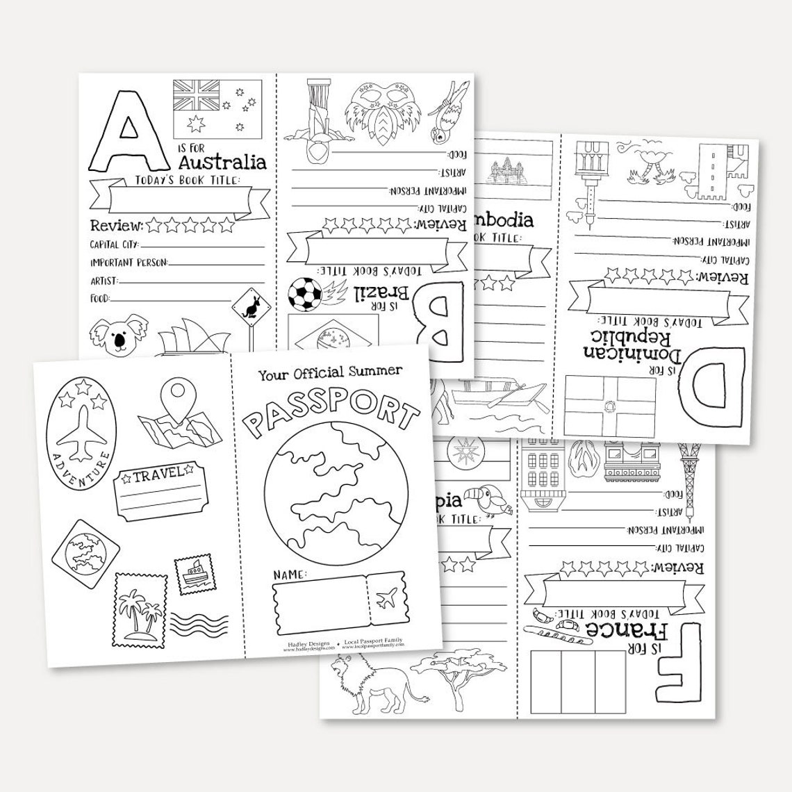 Alphabet Passport Printable Learning Letters Coloring Pages - Etsy
