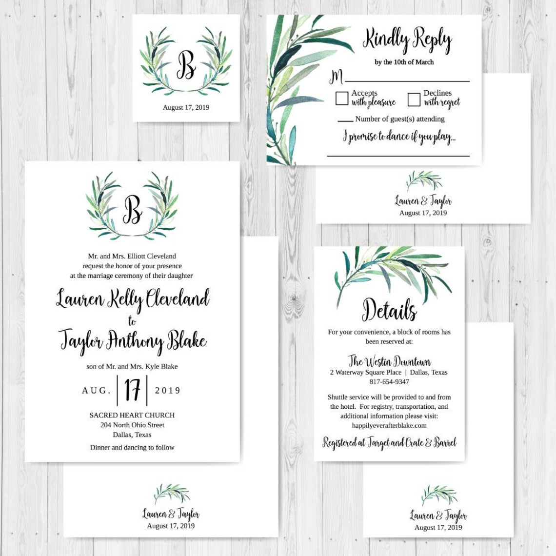 Printable Wedding Invitations Packages Wedding Invitations | Etsy