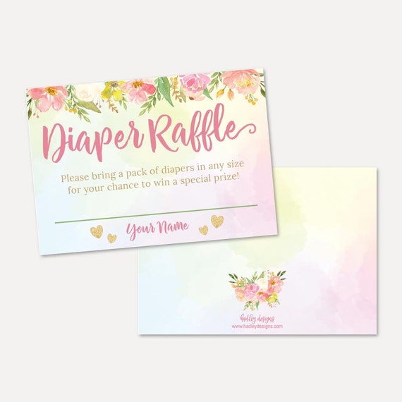 Gold Glitter Unicorn Baby Shower Diaper Raffle Template | Etsy