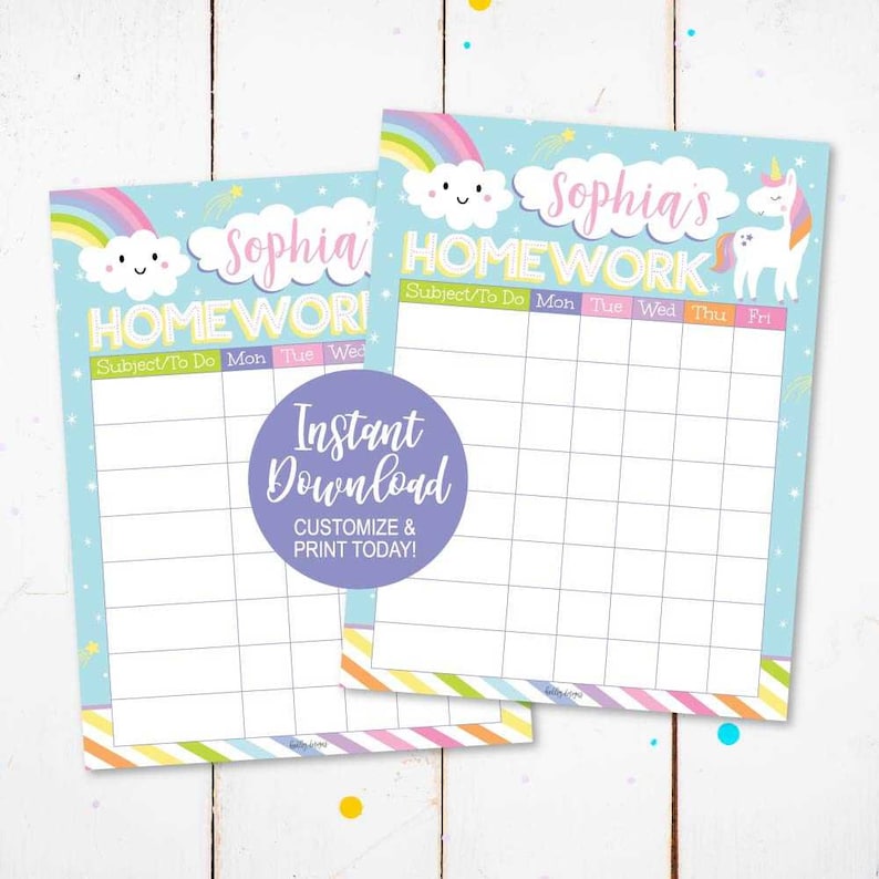 Homework Planner, Homeschool Printables, Printable Weekly Inserts ...
